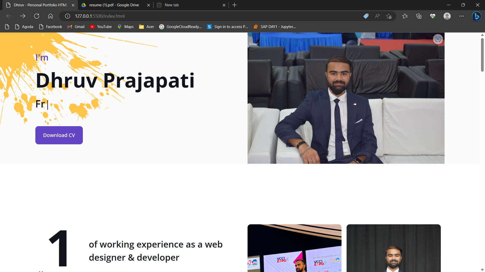 Dhruv - Personal Portfolio HTML